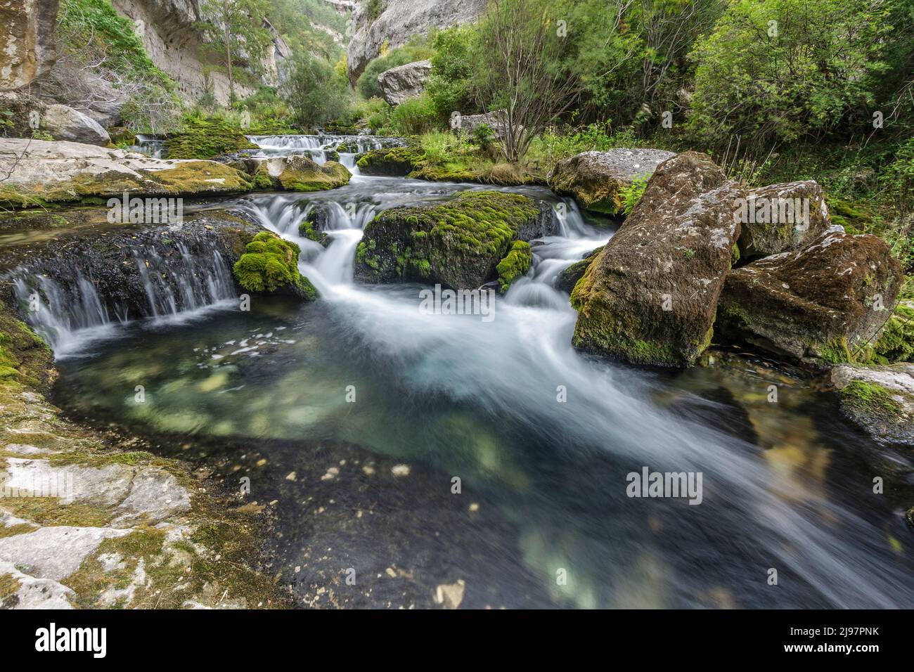 Source of Pitarque river, Maestrazgo, Teruel province, Aragon, Spain ...