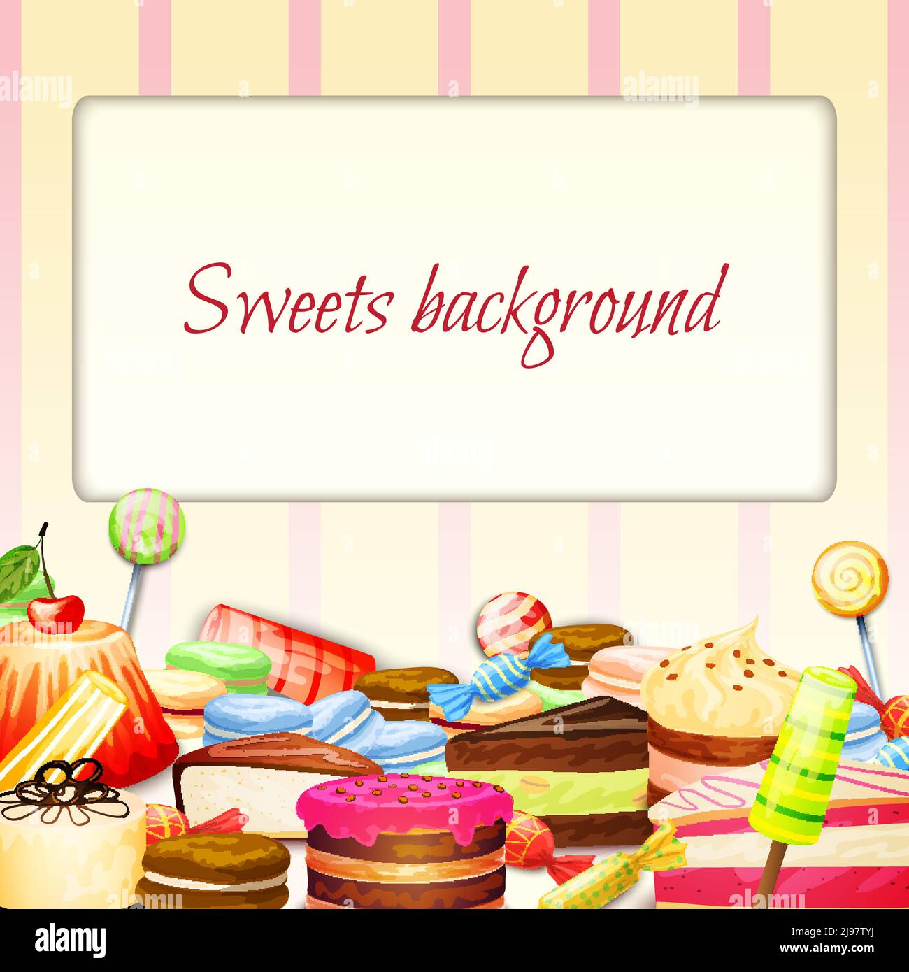 Sweets food background with fresh chocolate cakes muffins icecream ...