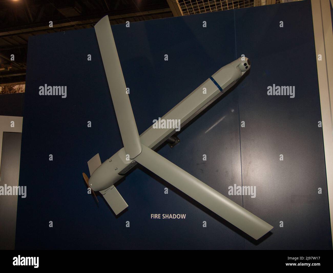 Abu Dhabi, UAE - Feb.23. 2011: The Mockup of MBDA Fire Shadow loitering ...
