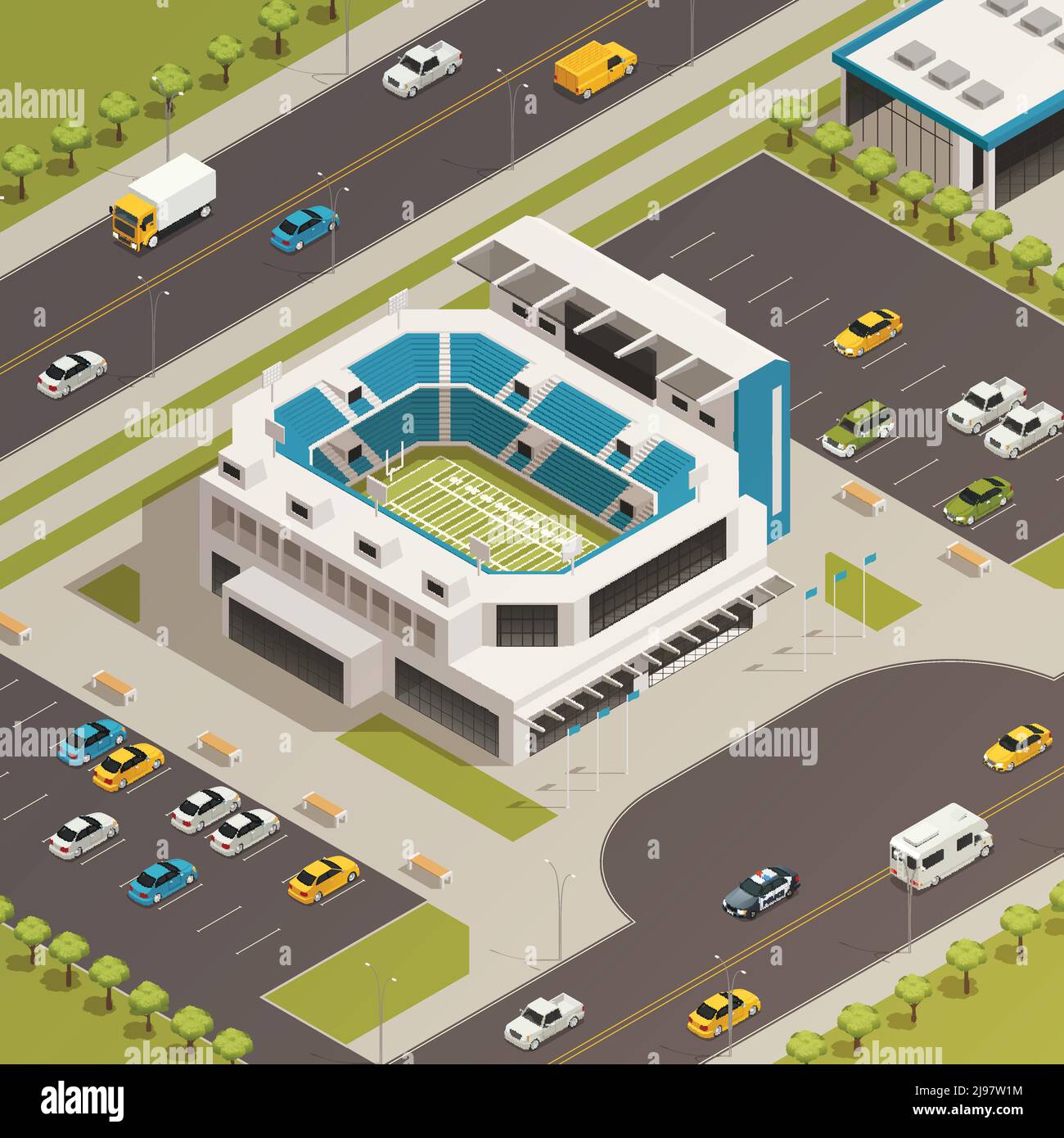 American football stadium parking lot Stock Vector Images - Alamy
