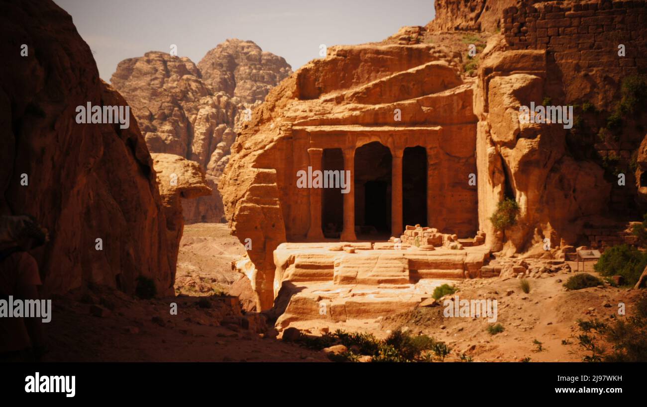 Beautiful view of the ruins of the ancient city of Petra Stock Photo ...