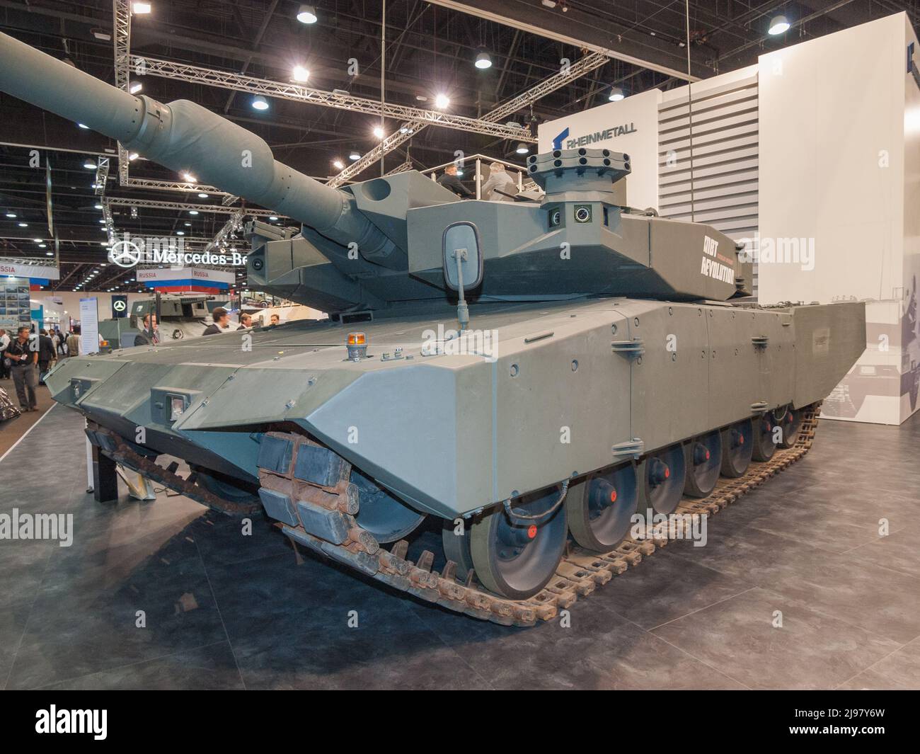 Abu Dhabi, UAE - Feb.23. 2011: Rheinmetall MBT Revolution tank with ...