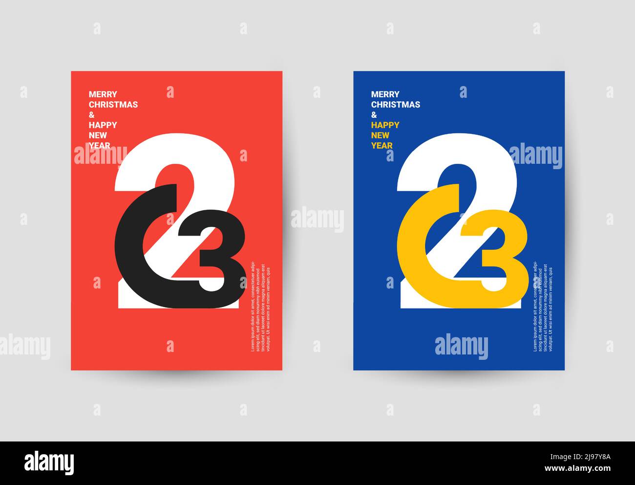 Creative concept of 2023 Happy New Year poster. Design templates with ...