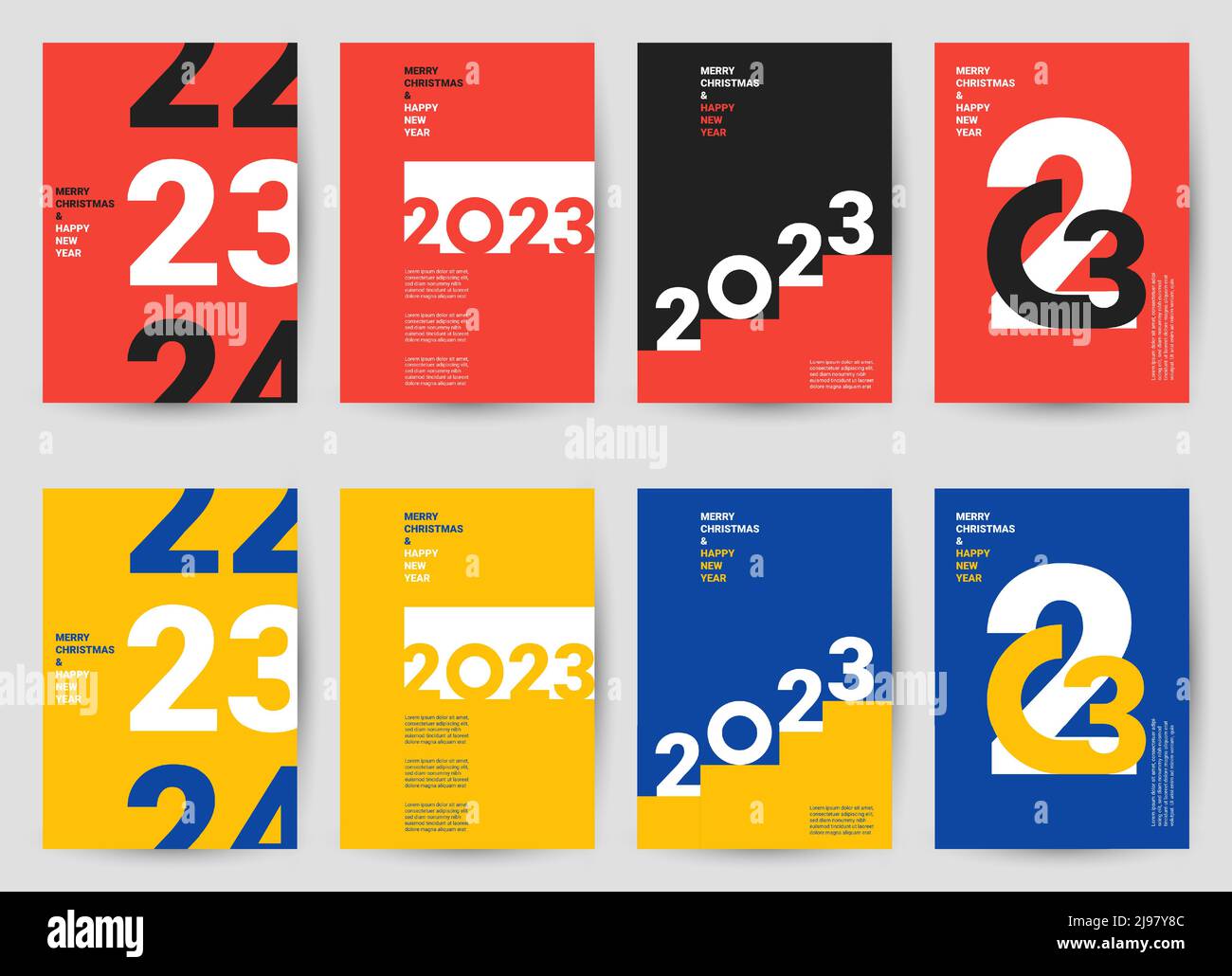 Creative concept of 2023 Happy New Year poster. Design templates with ...