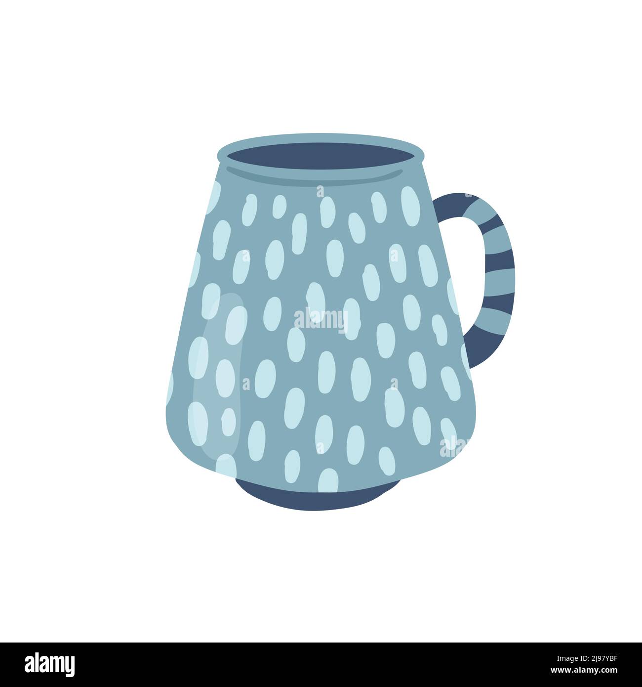 Spotted vintage coffee mug. Breakfast tea ceremony, hot beverage cup ...