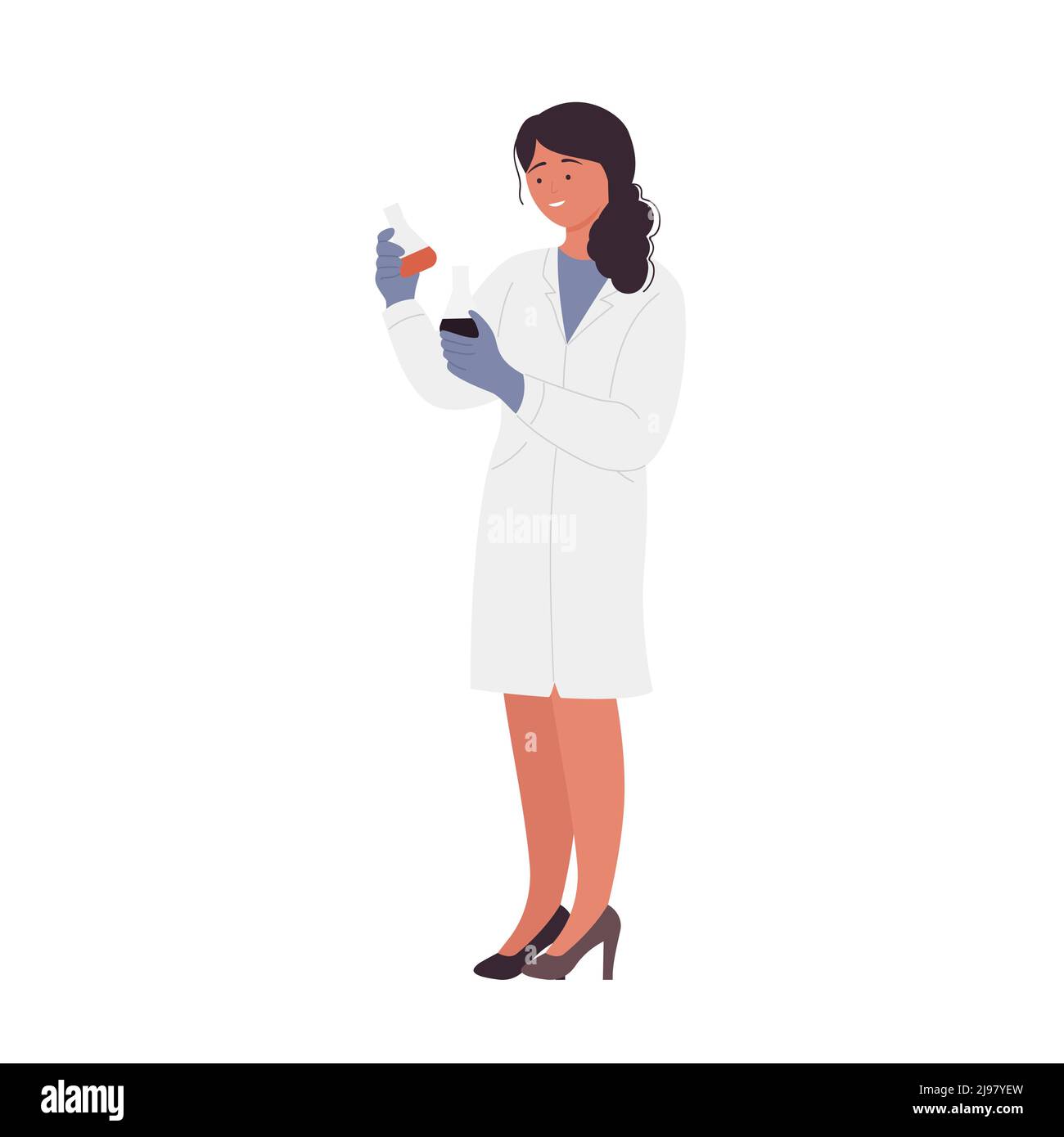 Hospital laboratory female doctor. Medical worker in uniform vector ...