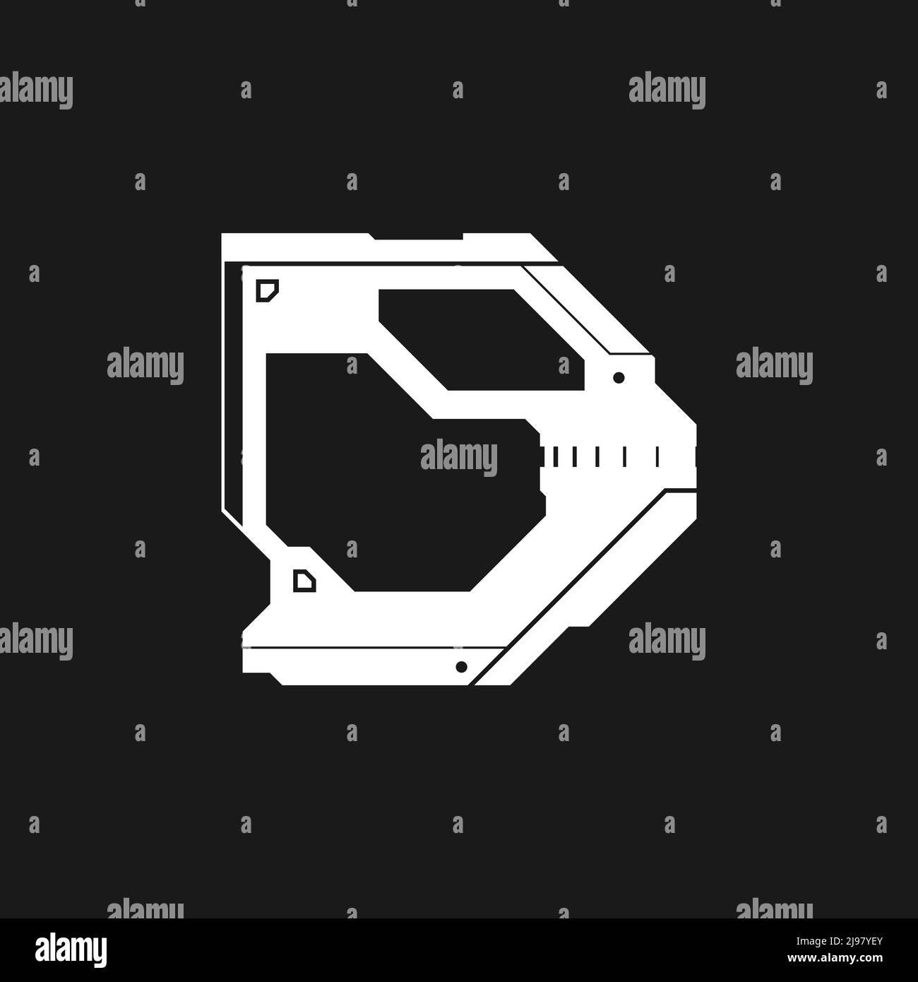 Cyberpunk futuristic arrow. Cyber futuristic design element. Cyber tech ...
