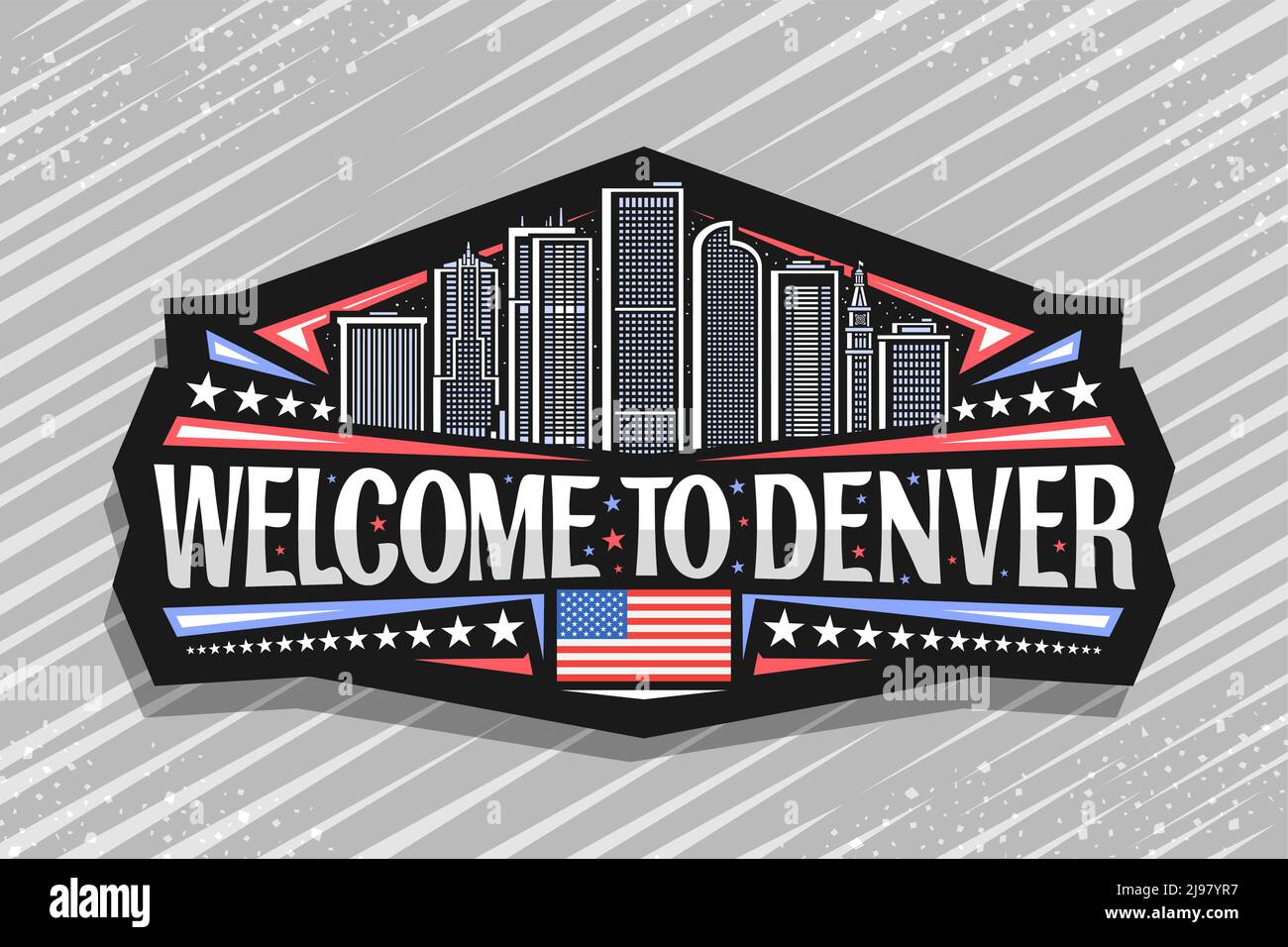 Vector logo for Denver, black decorative sign with illustration of ...