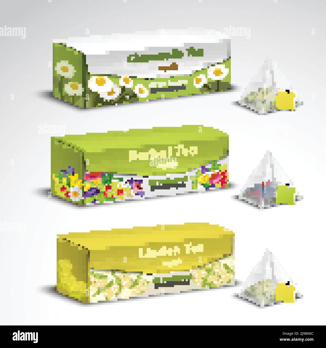 Exquisite organic herbal tea blends pyramid teabags box packages ...