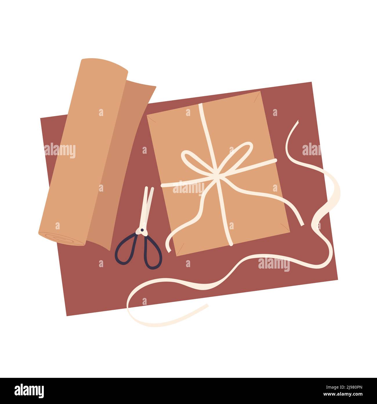 Gift wrapping hobby. Packing handcraft leisure activity, creative ...