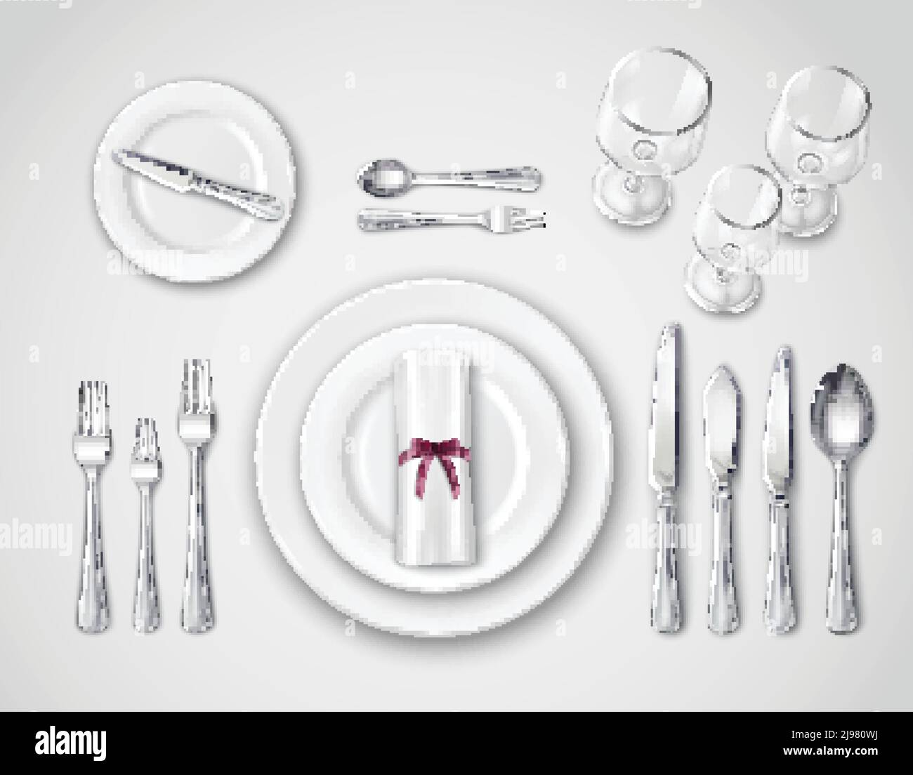 Table setting for one person Stock Vector Images - Alamy