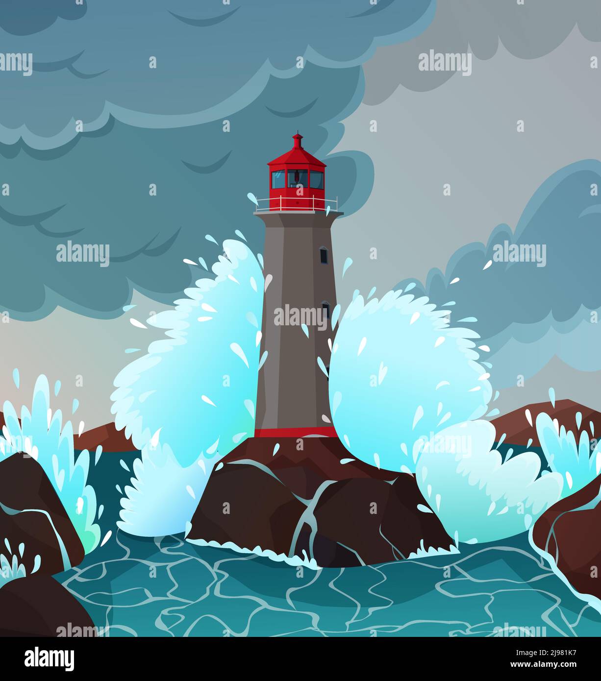Stormy seaside Stock Vector Images - Alamy