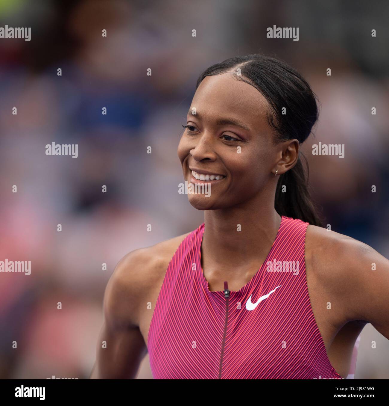 Dalilah Muhammad wins the womens 400m hurdles Stock Photo - Alamy