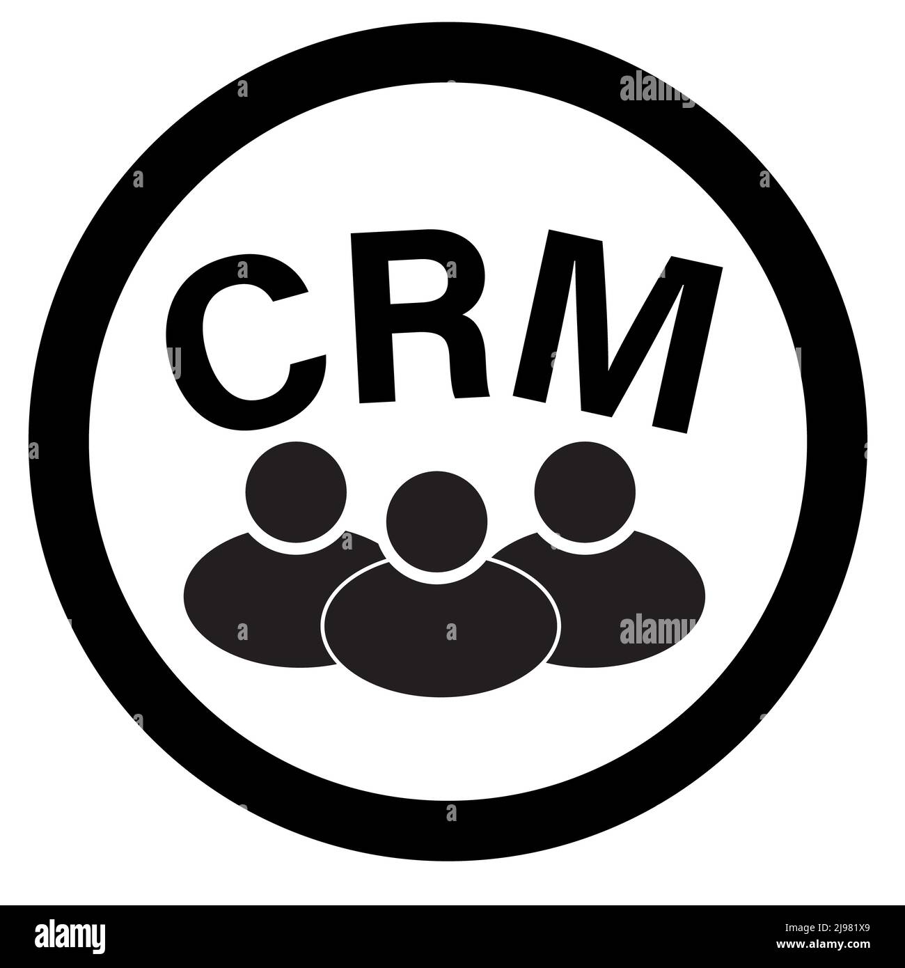 crm icon on white background. Customer Relationship Management sign ...