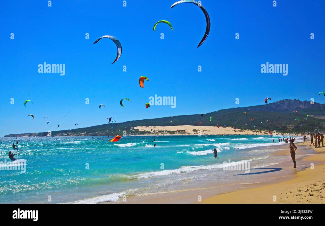 Tarifa, (Costa de la luz, Playa de Bolonia), Spain - June, 18. 2016 ...