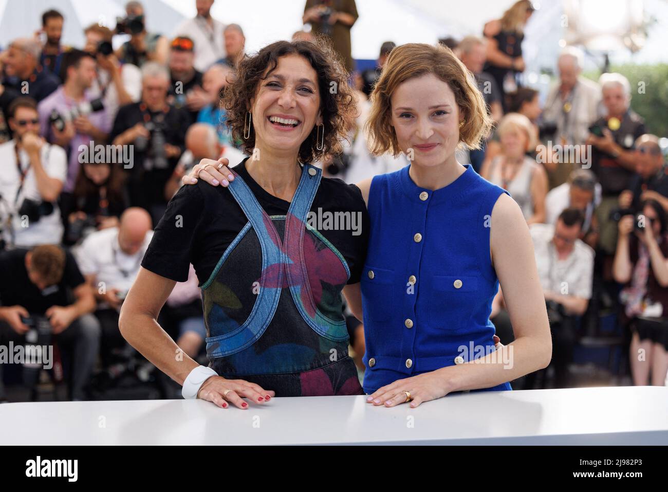 Director Emily Atef and Vicky Krieps attend the photocall for "More ...
