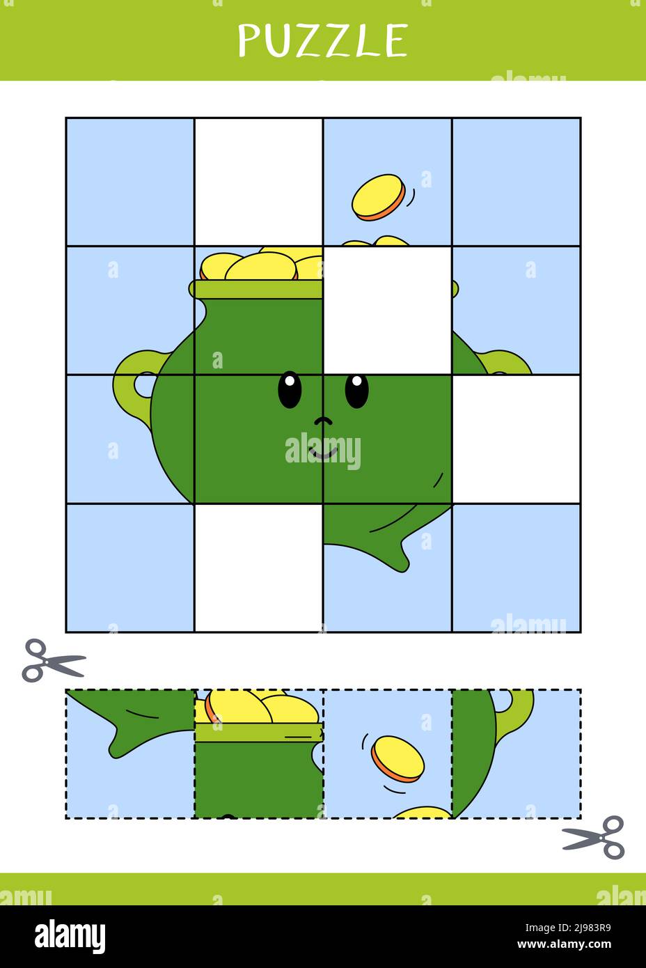 Puzzle for kids. Find the missing parts of the picture Stock Photo - Alamy