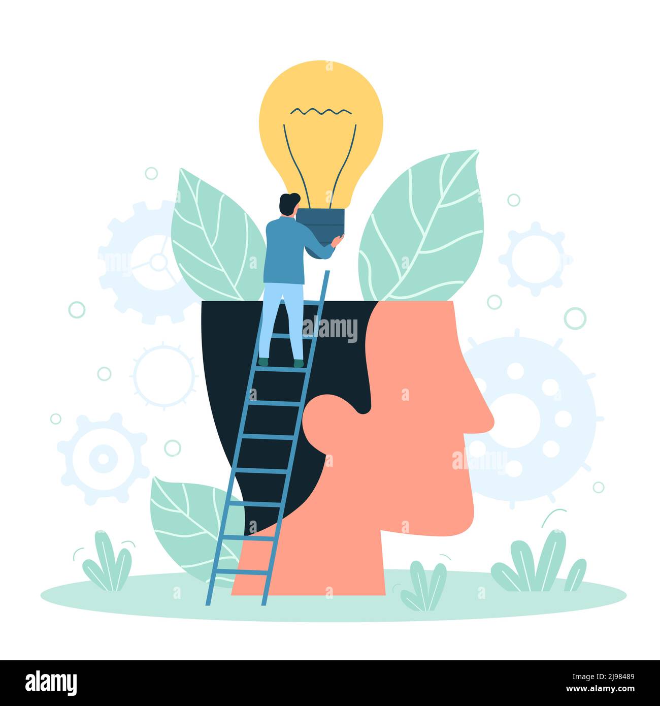 Skills management, development, idea creation and invention. Cartoon ...