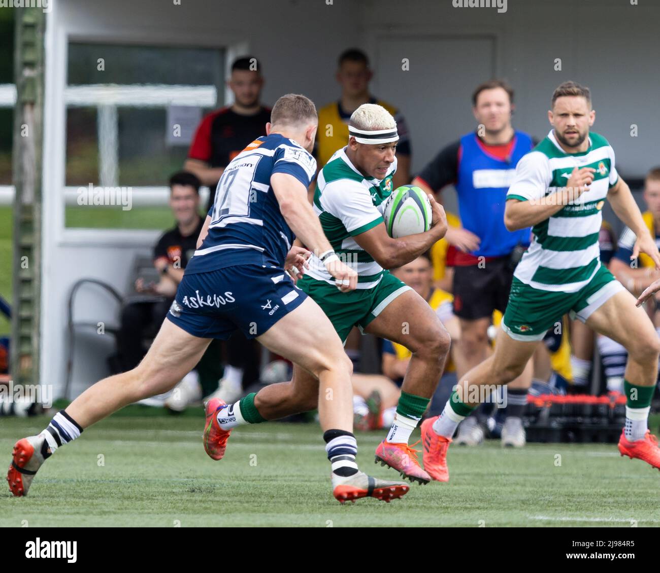 Reuben Bird-Tulloch of Ealing Trailfinders burst down the left wing ...