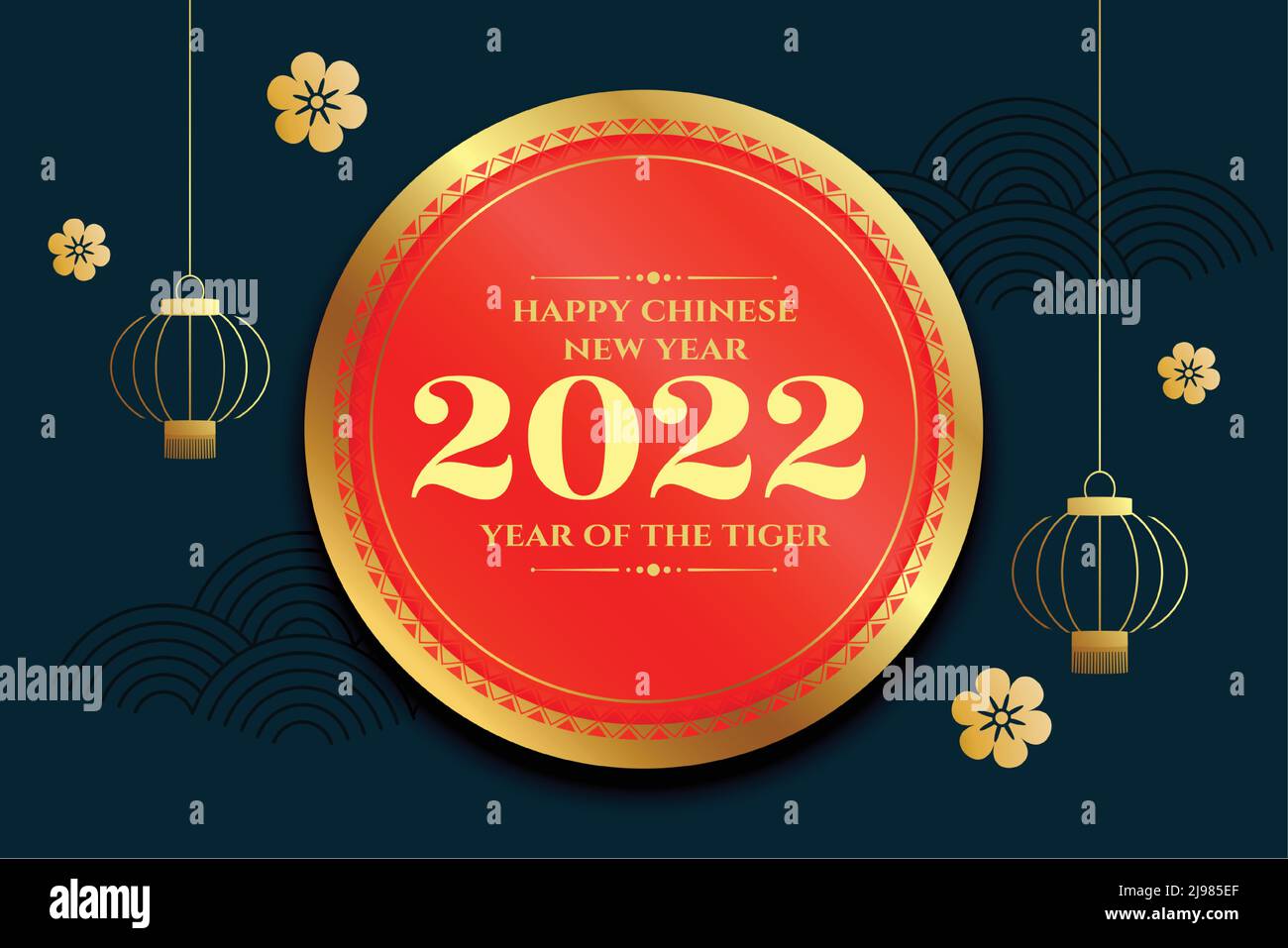 happy chinese new year 2022 greeting card design Stock Vector Image ...