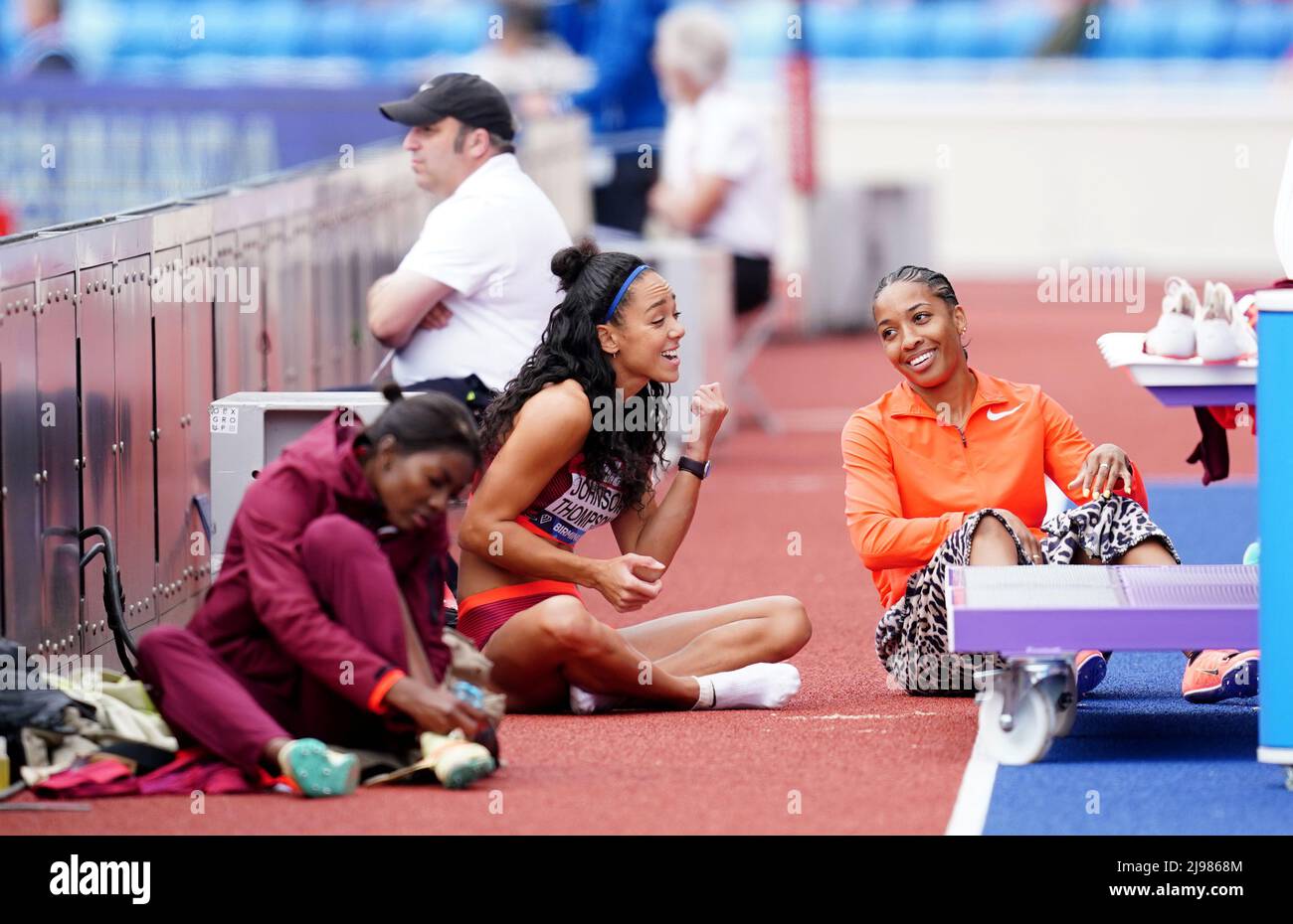 Great Britain's Katarina Johnson-Thompson waits for her next attempt in ...