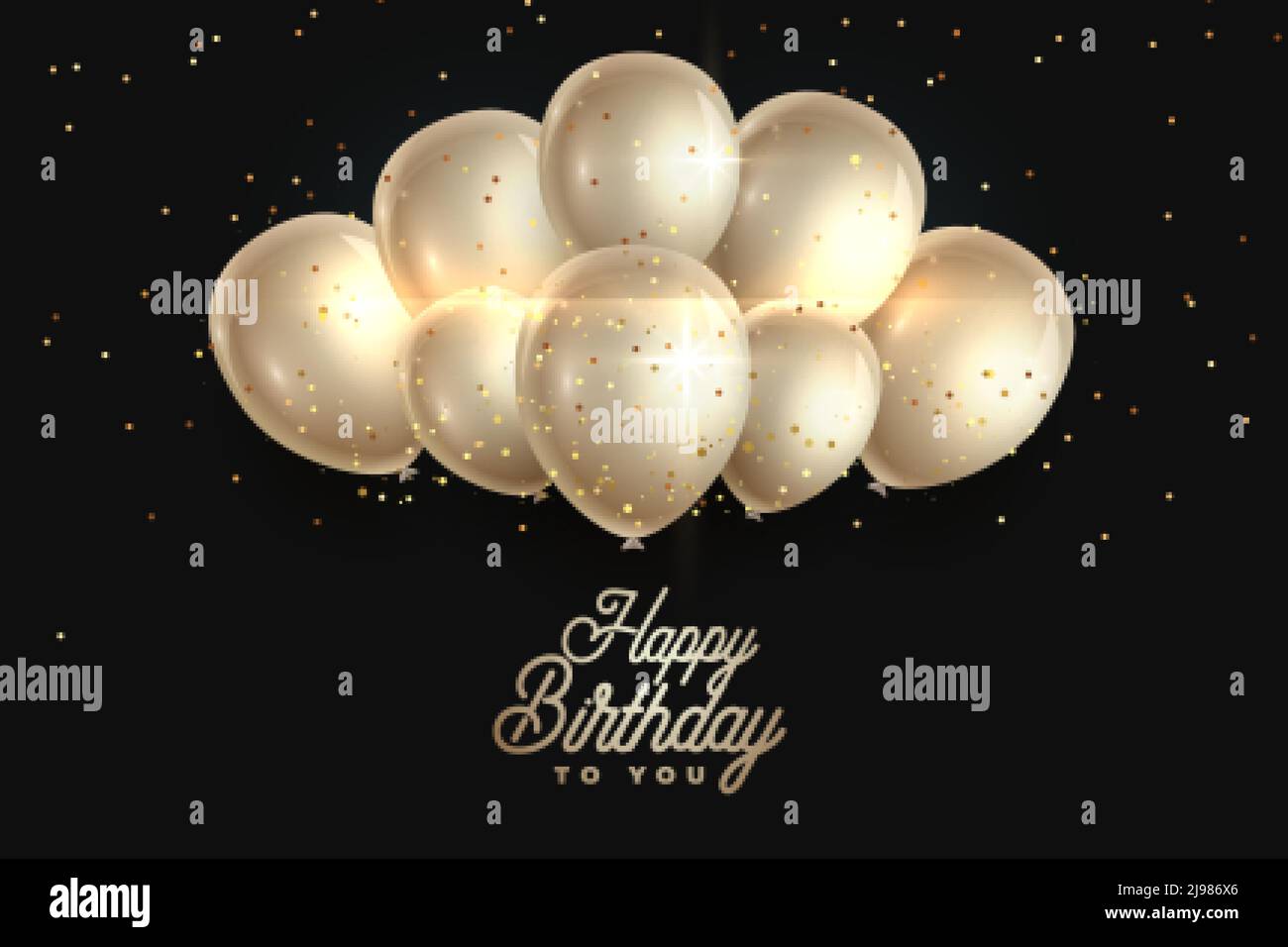 happy birthday realistic balloons background Stock Vector Image & Art ...