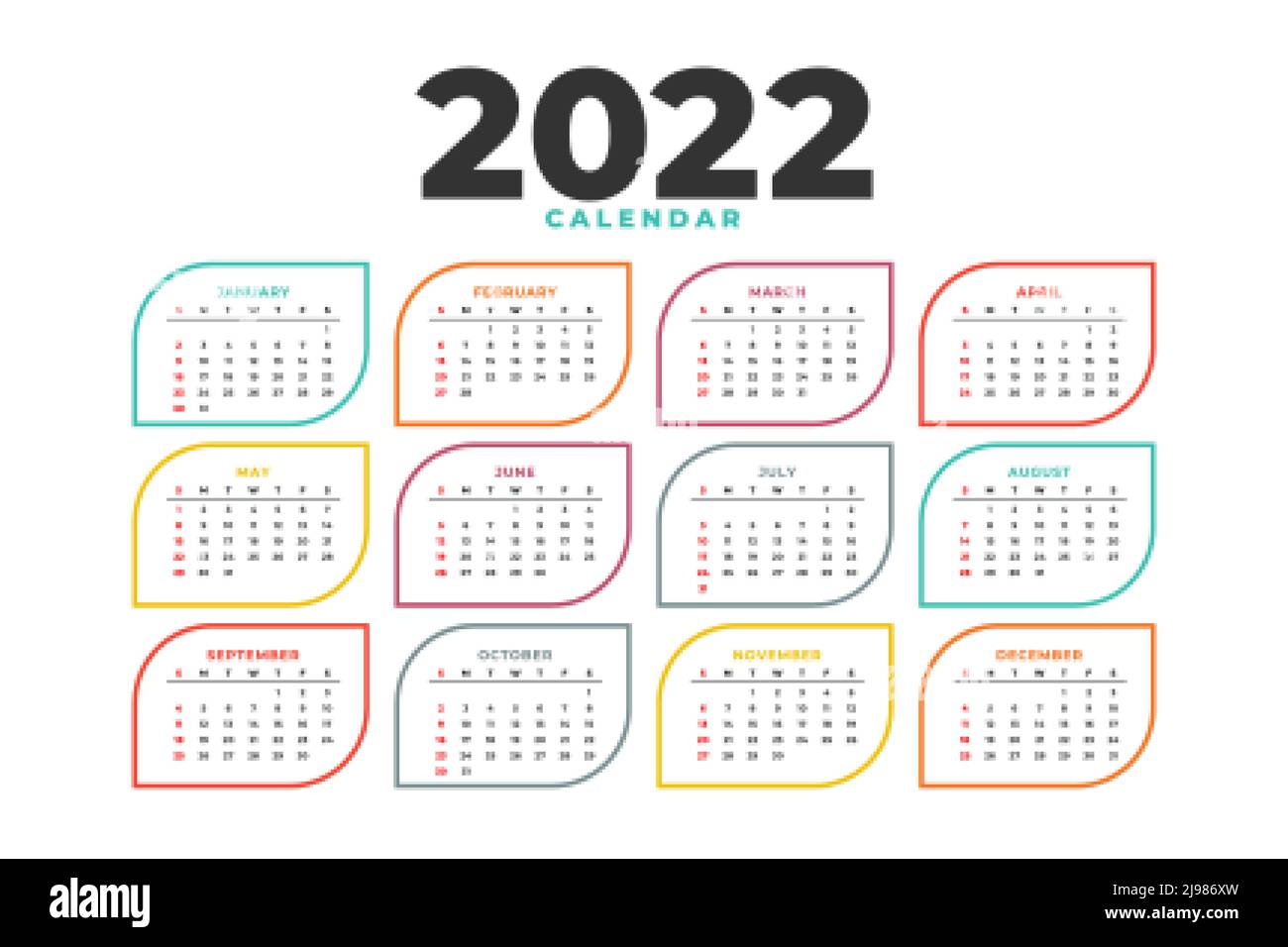 Simple 2022 2023 year calendar week Stock Vector Images - Alamy