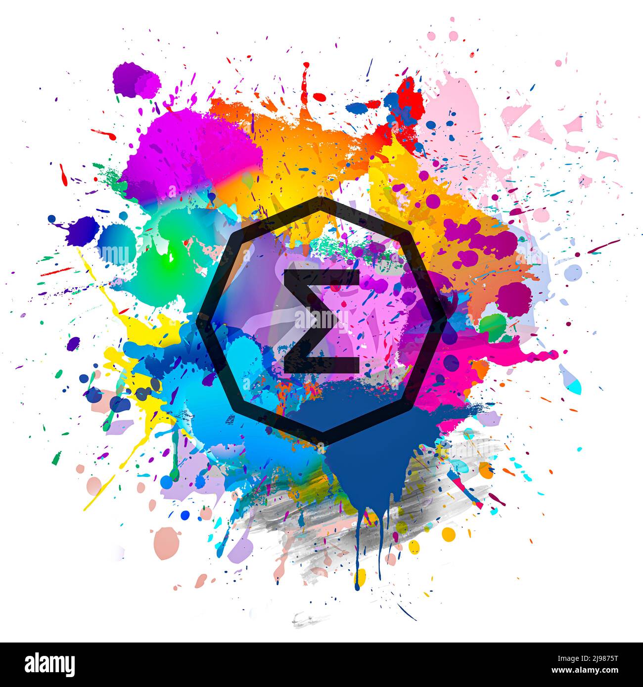 3D rendering cryptocurrency ergo coin on colorful background ...