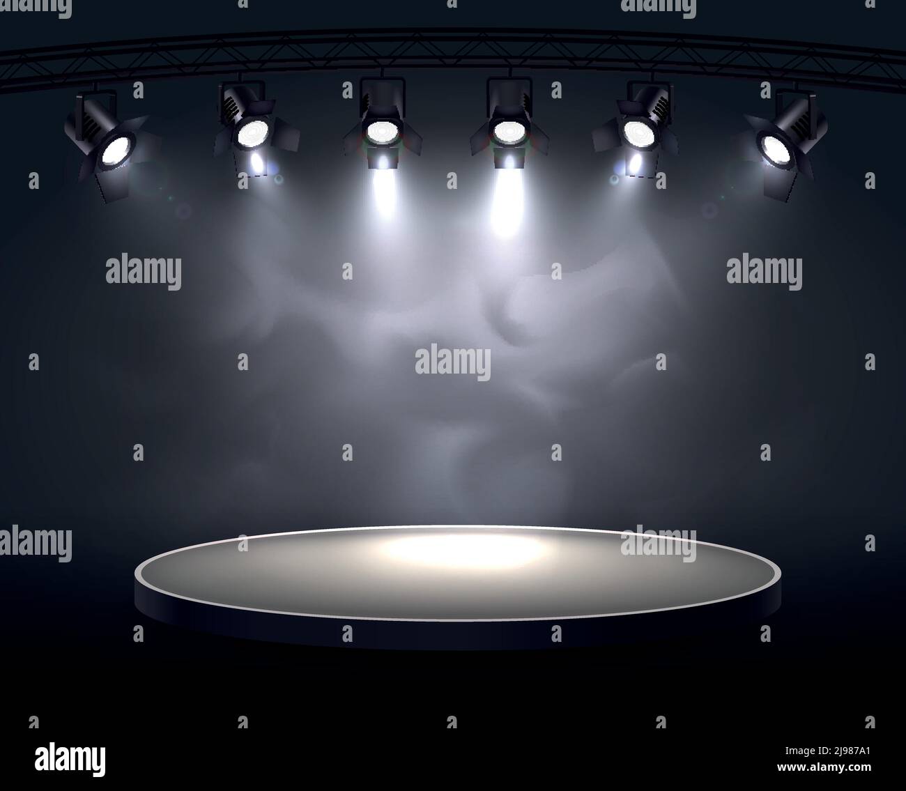 Smoke bright lights stage Stock Vector Images - Alamy