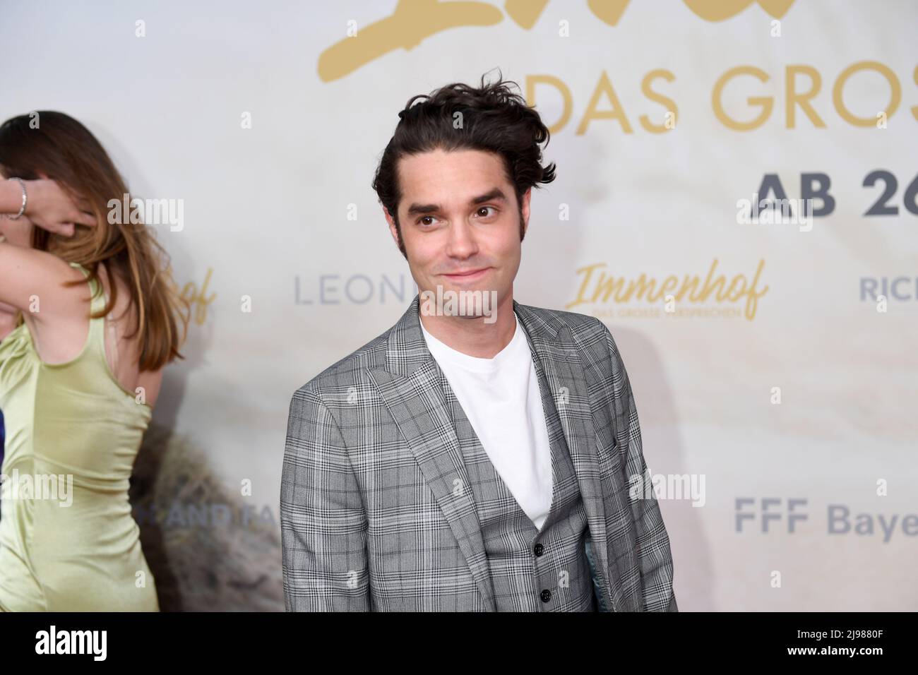 Munich, Germany. 21st May, 2022. Actor Max Befort shows off at the ...