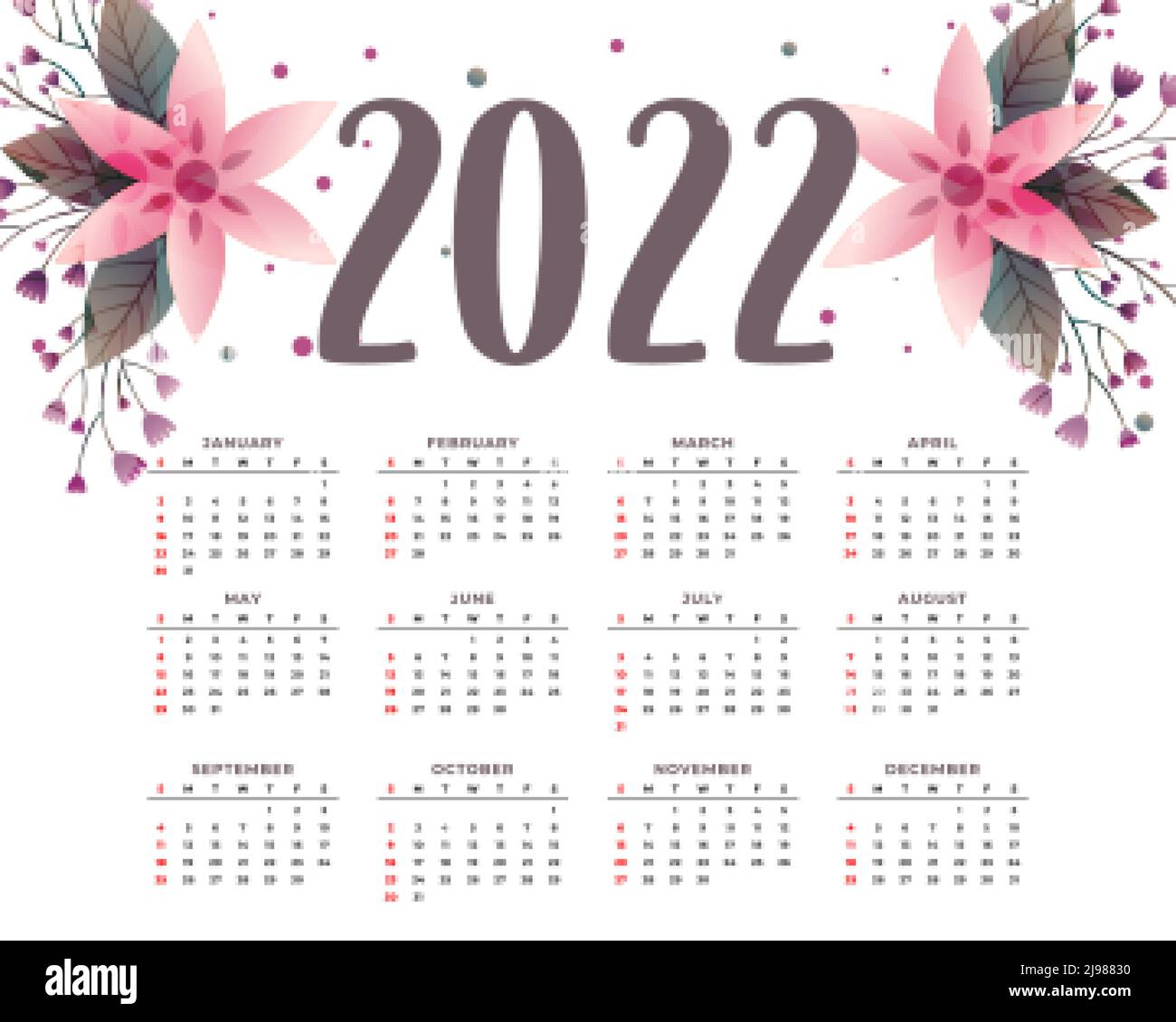 Flower for calender Stock Vector Images - Alamy