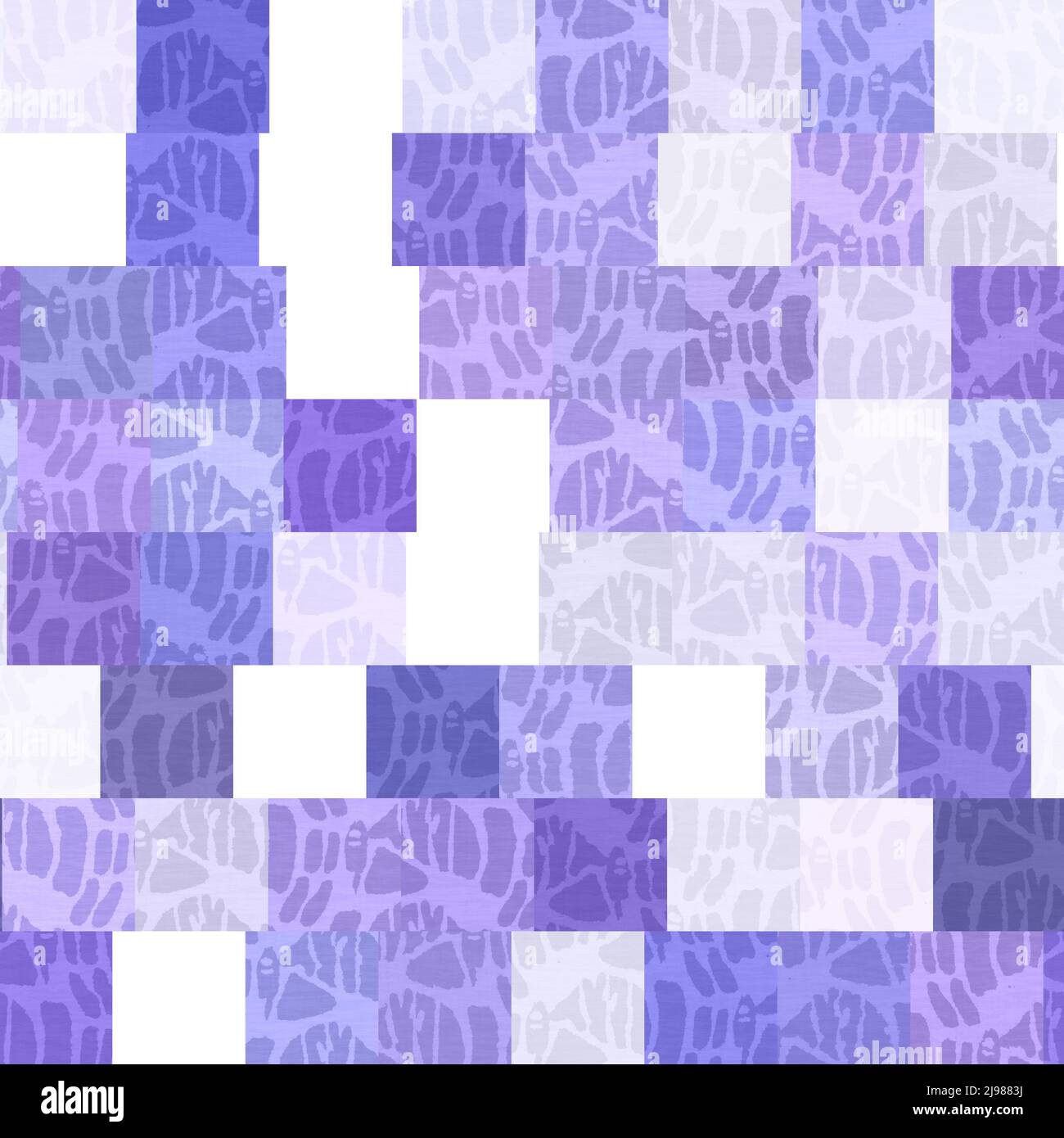 Random patchwork purple mosaic pixel grid seamless pattern. Modern ...
