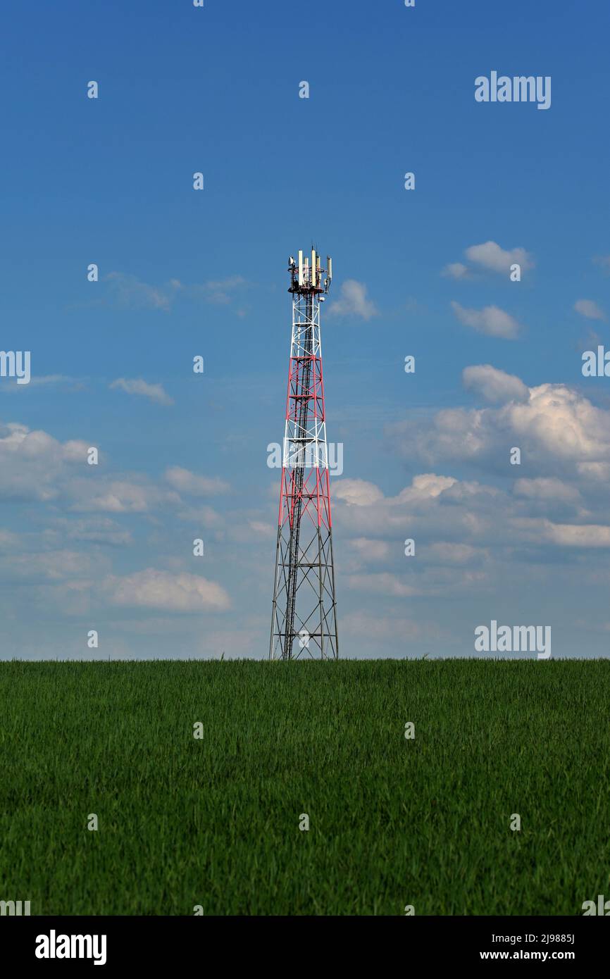 Transmitter for gsm signal of mobile phones in the field. In the ...
