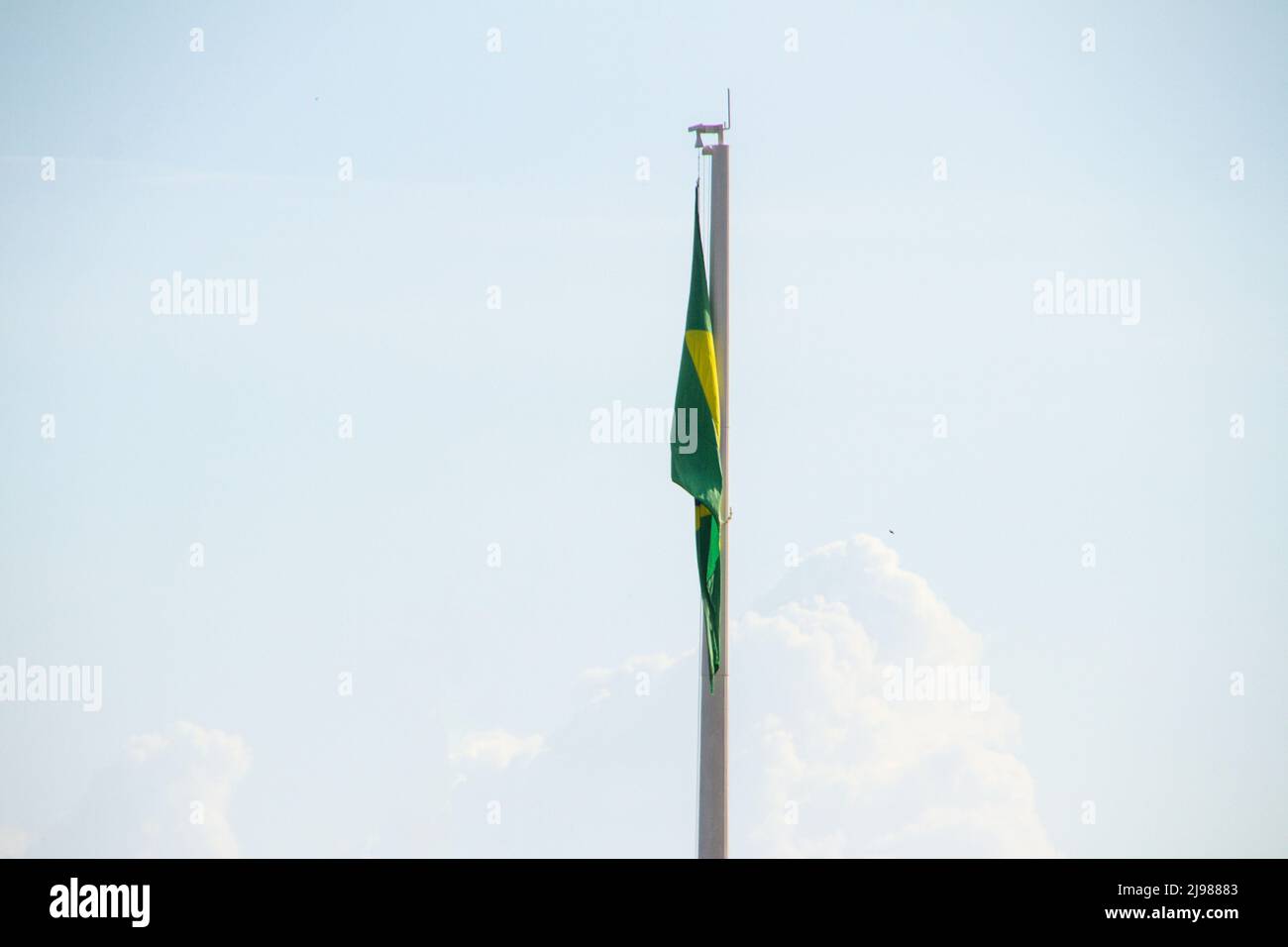 Brazilian flag outdoors in Rio de Janeiro, Brazil Stock Photo - Alamy