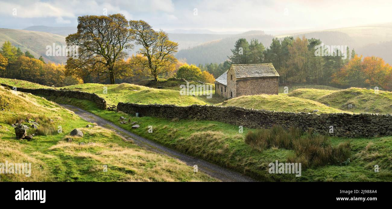 Autumn light at Bell Hagg Barn Stock Photo - Alamy