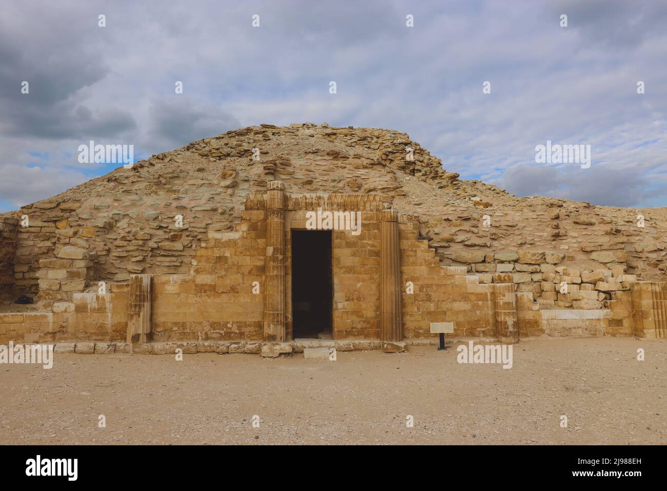Ancient Ruins and Columns near the Funerary complex and Stepped Pyramid ...