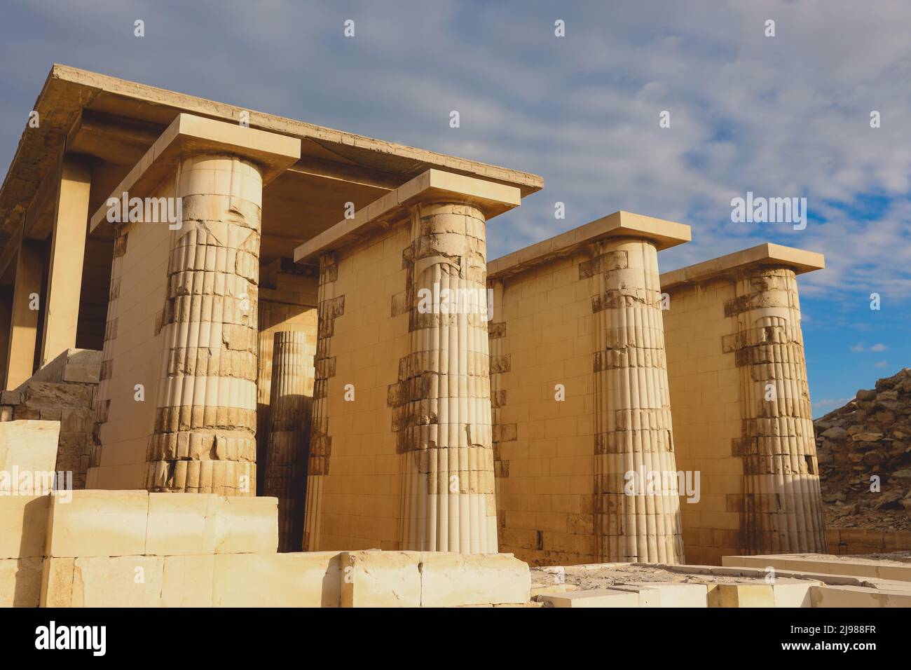 Ancient Ruins and Columns near the Funerary complex and Stepped Pyramid ...
