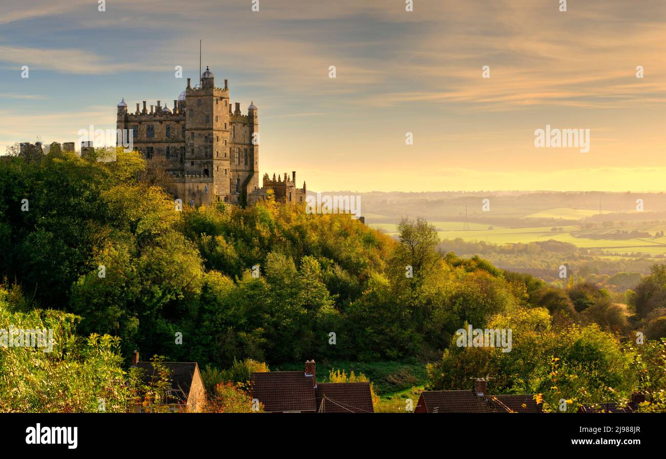 Bolsover Castle in last light Stock Photo - Alamy
