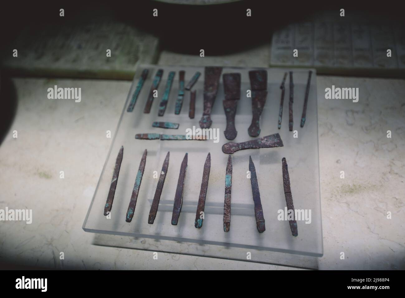 Ancient Egyptian exhibits in the Imhotep Museum, located near the ...