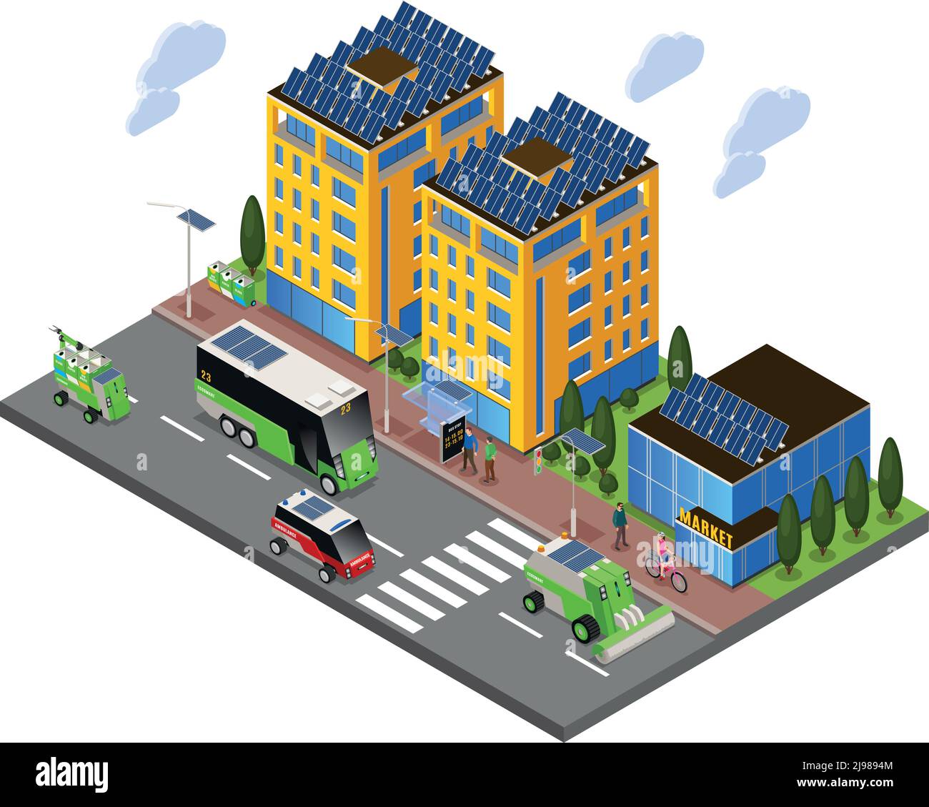 Electric eco friendly solar powered Cut Out Stock Images & Pictures - Alamy