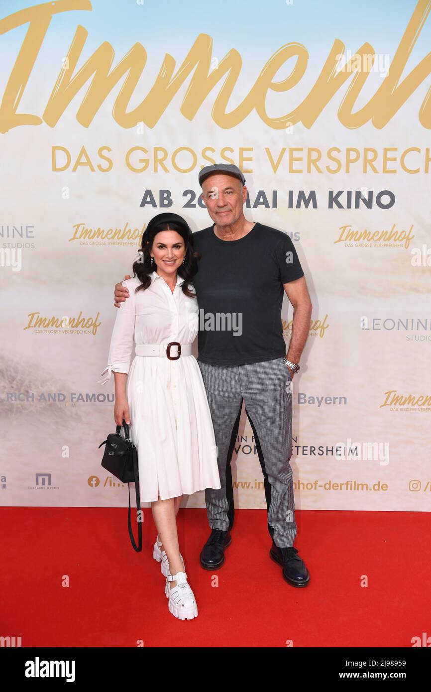 Munich, Germany. 21st May, 2022. Actor Heiner Lauterbach and his wife Viktoria show off at the ...