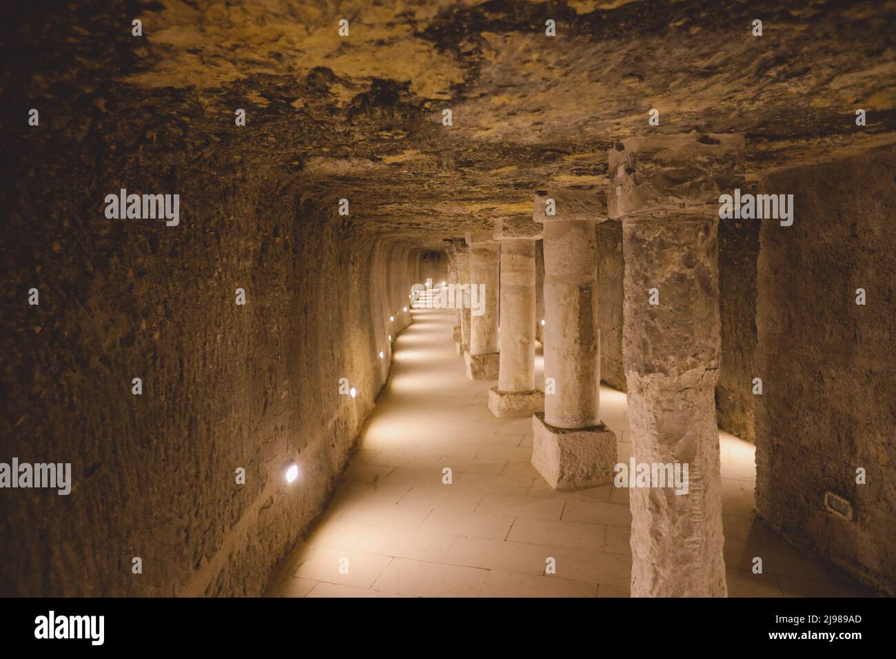 Inside View of the Brick Walls and Stone Columns of the Ancient Step ...