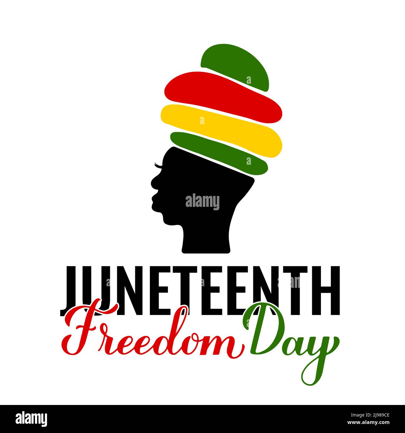 Juneteenth Freedom Day poster. African American woman silhouette ...