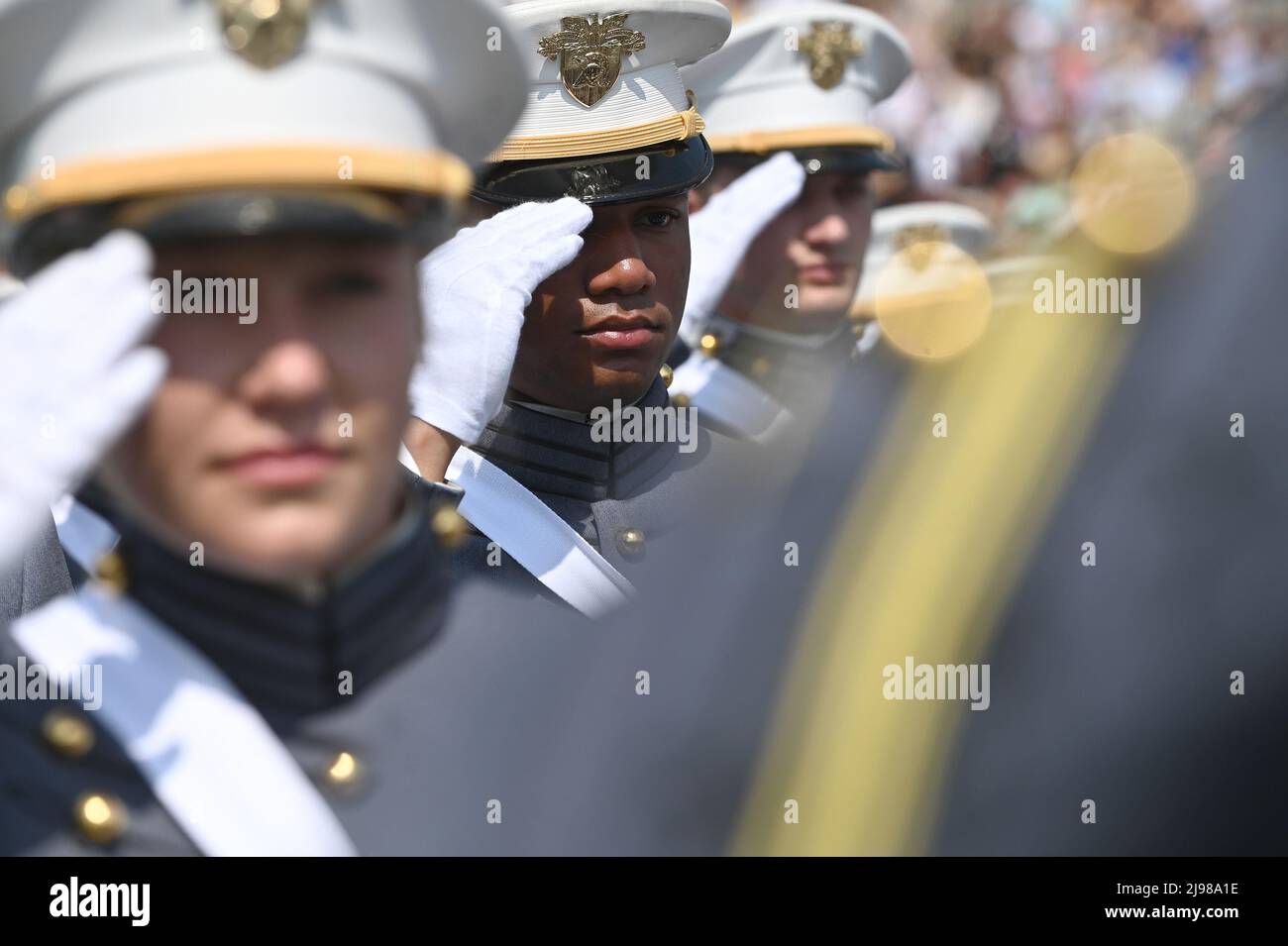 New York, USA. 21st May, 2022. USMA Corps of Cadets salute as they ...