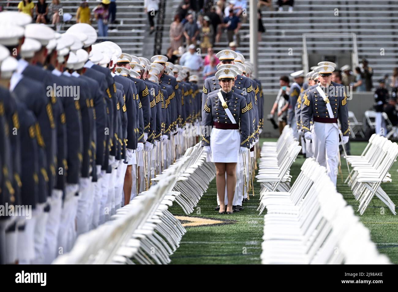USMA Corps of Cadets arrive inside Michie Stadium during the United ...