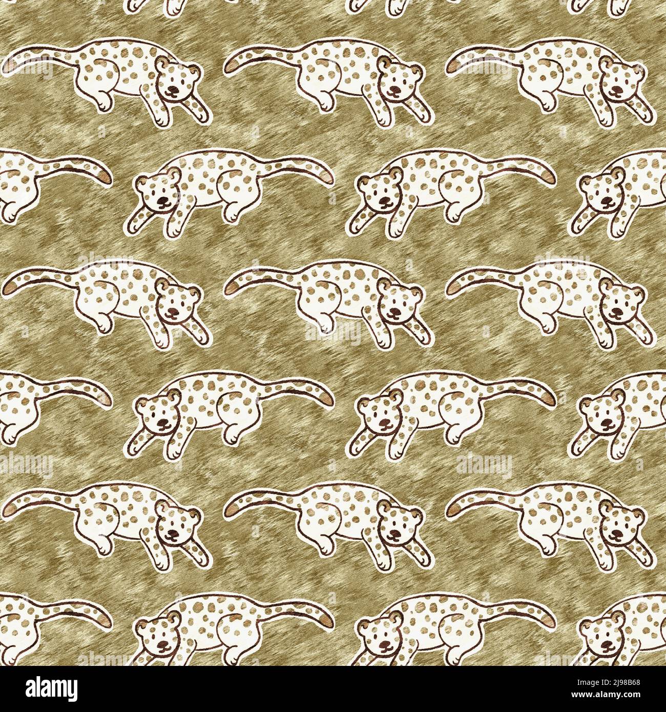 Cute safari wild leopard animal pattern for babies room decor. Seamless ...