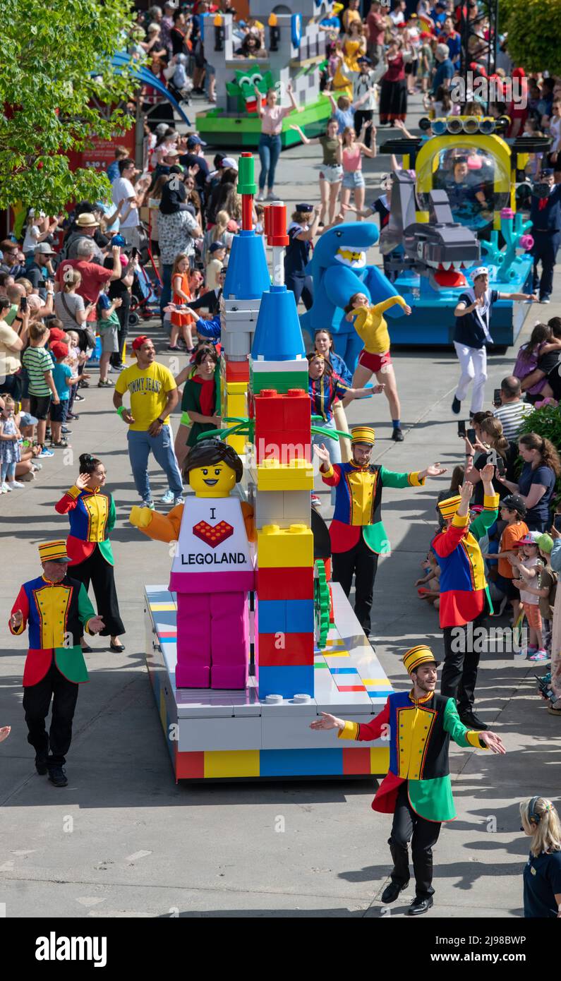 21 May 2022, Bavaria, Günzburg: A colorful parade moves through the ...