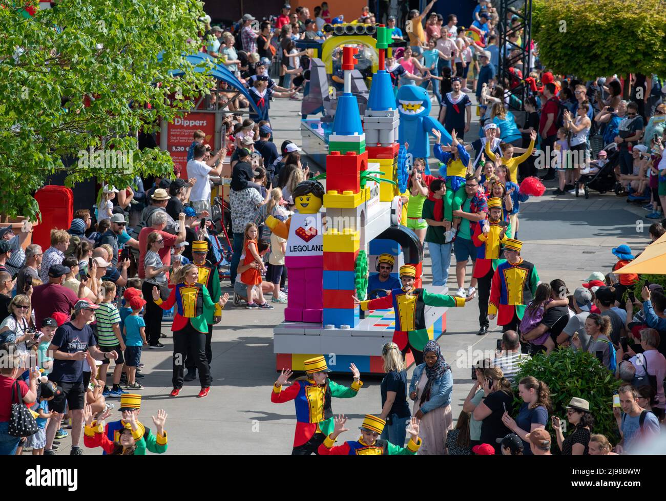 21 May 2022, Bavaria, Günzburg: A colorful parade moves through the ...