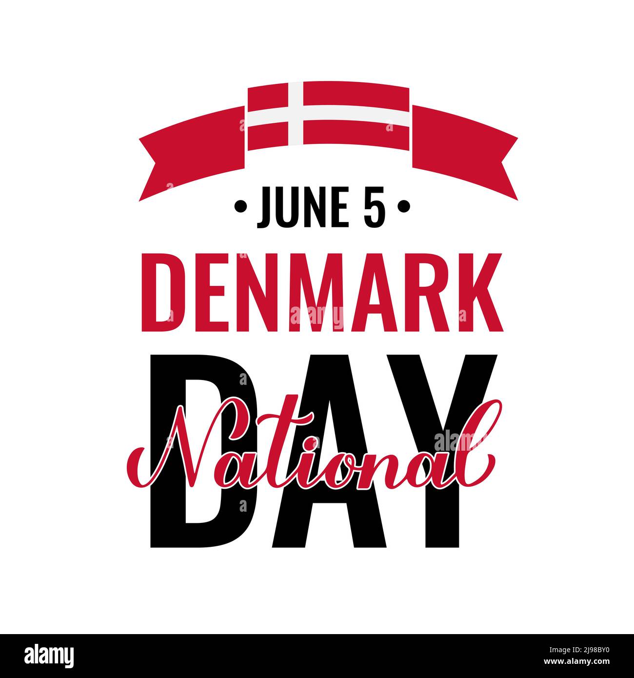 Denmark National Day typography. Holiday celebration on June 5. Vector ...
