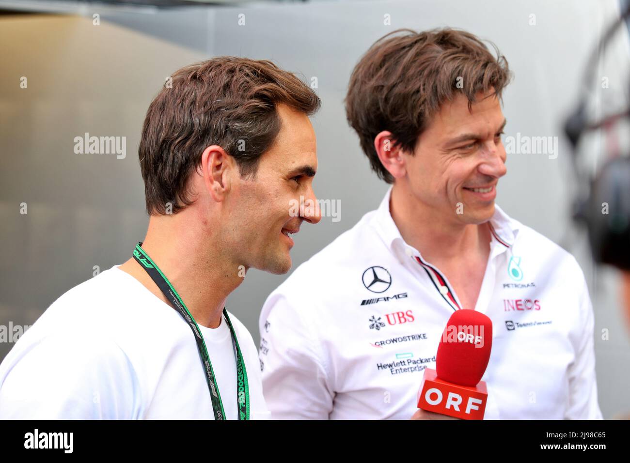 (L to R): Roger Federer (SUI) Tennis Player with Toto Wolff (GER ...